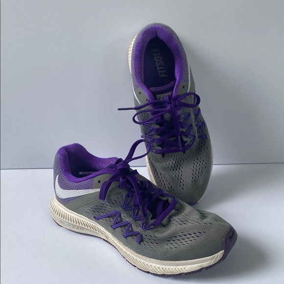 Nike | Shoes | Nike Purple And Gray Athletic Shoes With Vibrant Accents ...